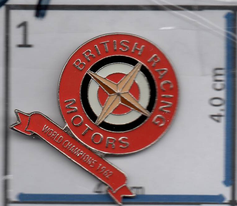 BRITISH RACING MOTORS - BRM - WORLD CHAMPIONS 1962 Lapel Badge (60 ...