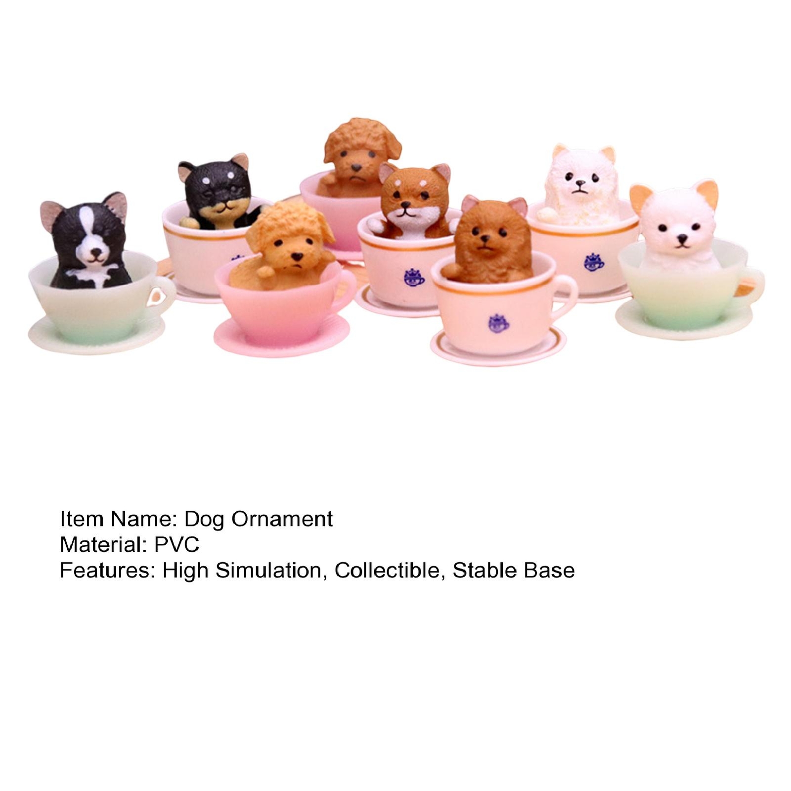 8pcs/set Animal Dog Model Collectible Diy Dog Sculpture Toy Photo Prop ...