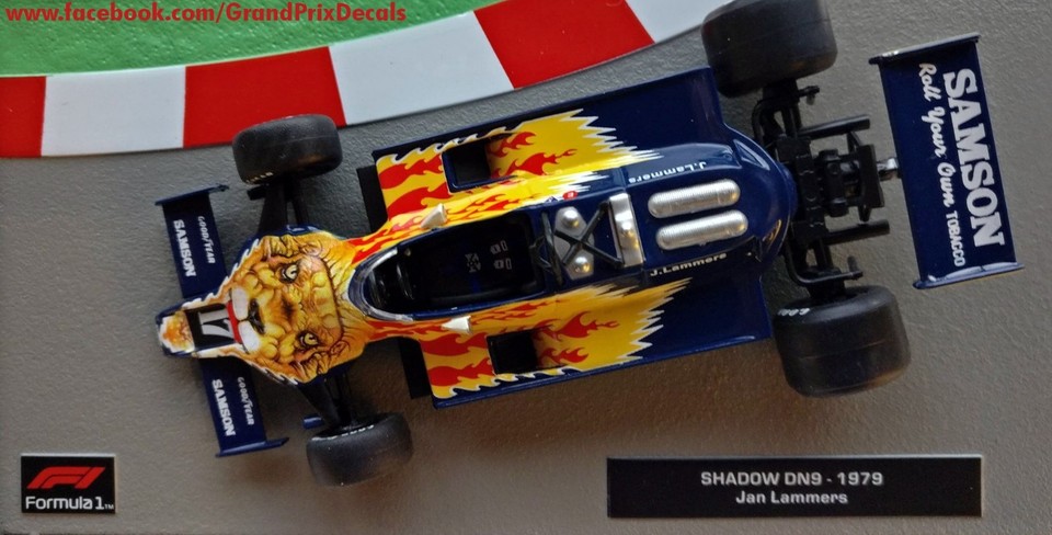SHADOW DN9 1979 SAMSON Formula 1 car collection water slide DECALS 1:43 ...