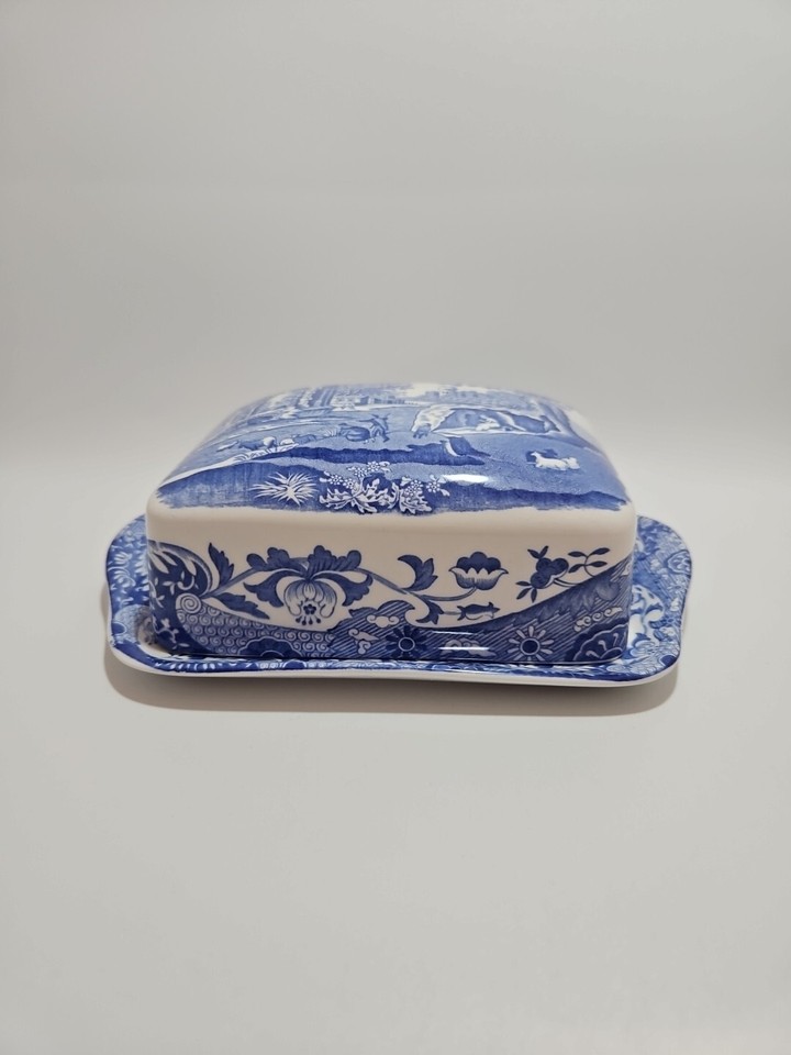 Spode Blue Italian Butter Dish Covered Box Rectangle 18cm X 13cm | eBay