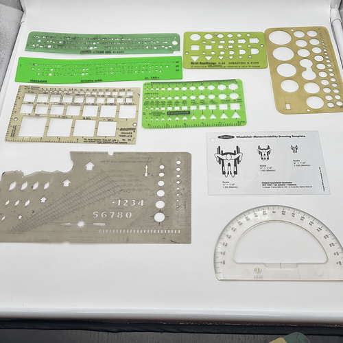 Vintage Lot Drafting Engineering Architecture Templates Rulers ...