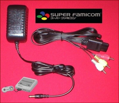 AC Adapter Power Supply & AV Cable for Japanese Nintendo Super Famicom ...
