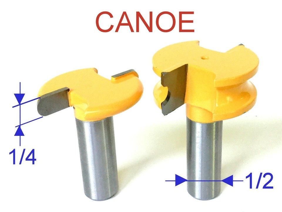 2 pc 1/2" Shank 1/4" Diameter Flute & Bead Canoe Router Bit Set S | eBay