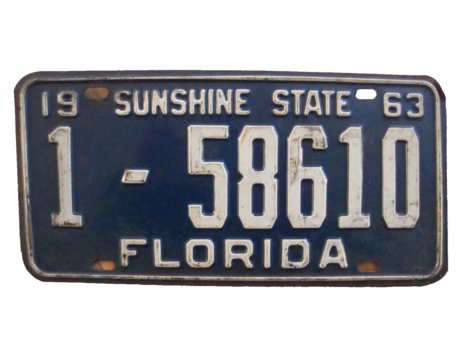 1963 Florida Sunshine State License Plate in original condition 1-58610 ...