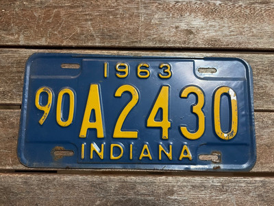 1963 Indiana License Plate 90A 2430 | eBay