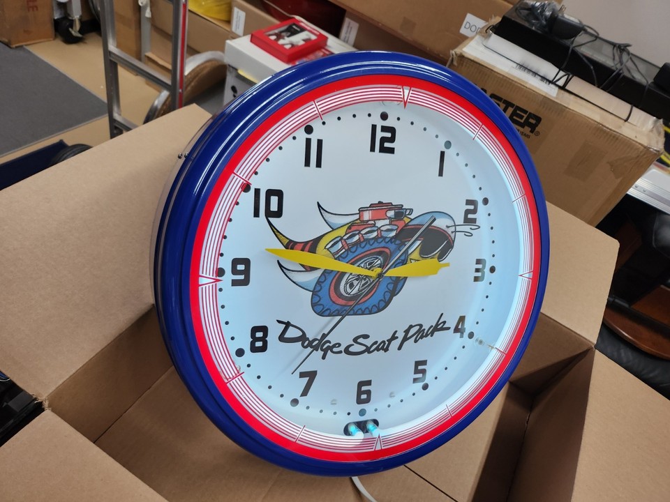 Dodge Scat Pack Neon Clock 20" Image Time Custom made 1 of 3 RARE! | eBay