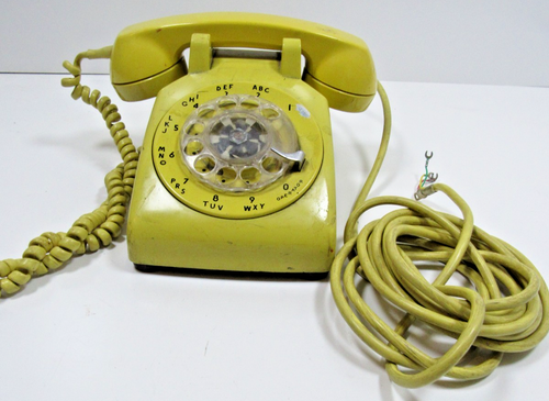 1964 Yellow Western Electric Rotary Desk Phone Model 500 Bell System ...