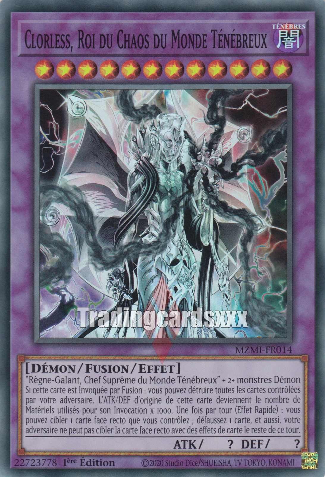 Yu-Gi-Oh! Clorless, Roi du Chaos du Monde Ténébreux : SR MZMI-FR014 | eBay