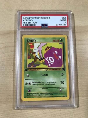 2000 Pokemon Team Rocket 1st Edition Koffing #58 PSA 9 Mint | eBay