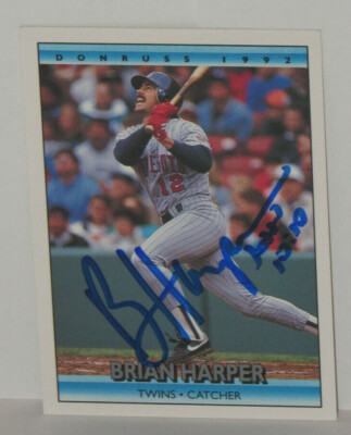 Brian Harper Autographed Baseball Card 1992 Twins Nr Mt | eBay