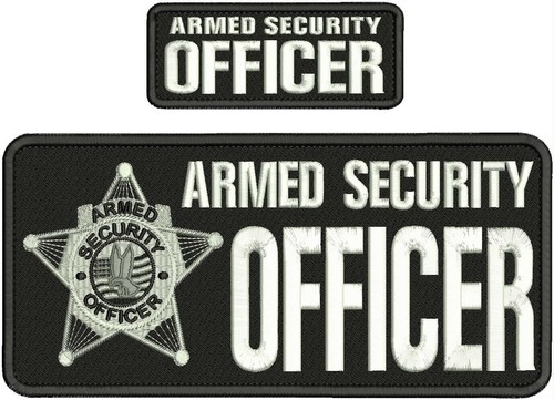 ARMED SECURITY OFFICER embroidery patches 4x10 and 2x5 hook on back ON ...