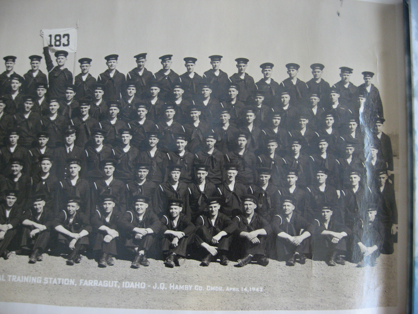 WW2 Photo U. S. Navy Basic Training Class Farragut Idaho 1943 | eBay