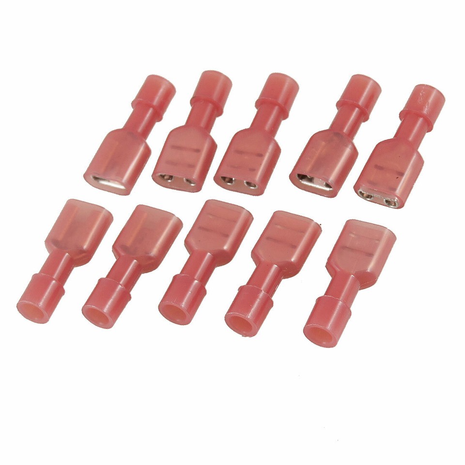 10pcs Flat Socket Flat Male Cable Shoes FDFN 1-250 22-16AWG Fully ...