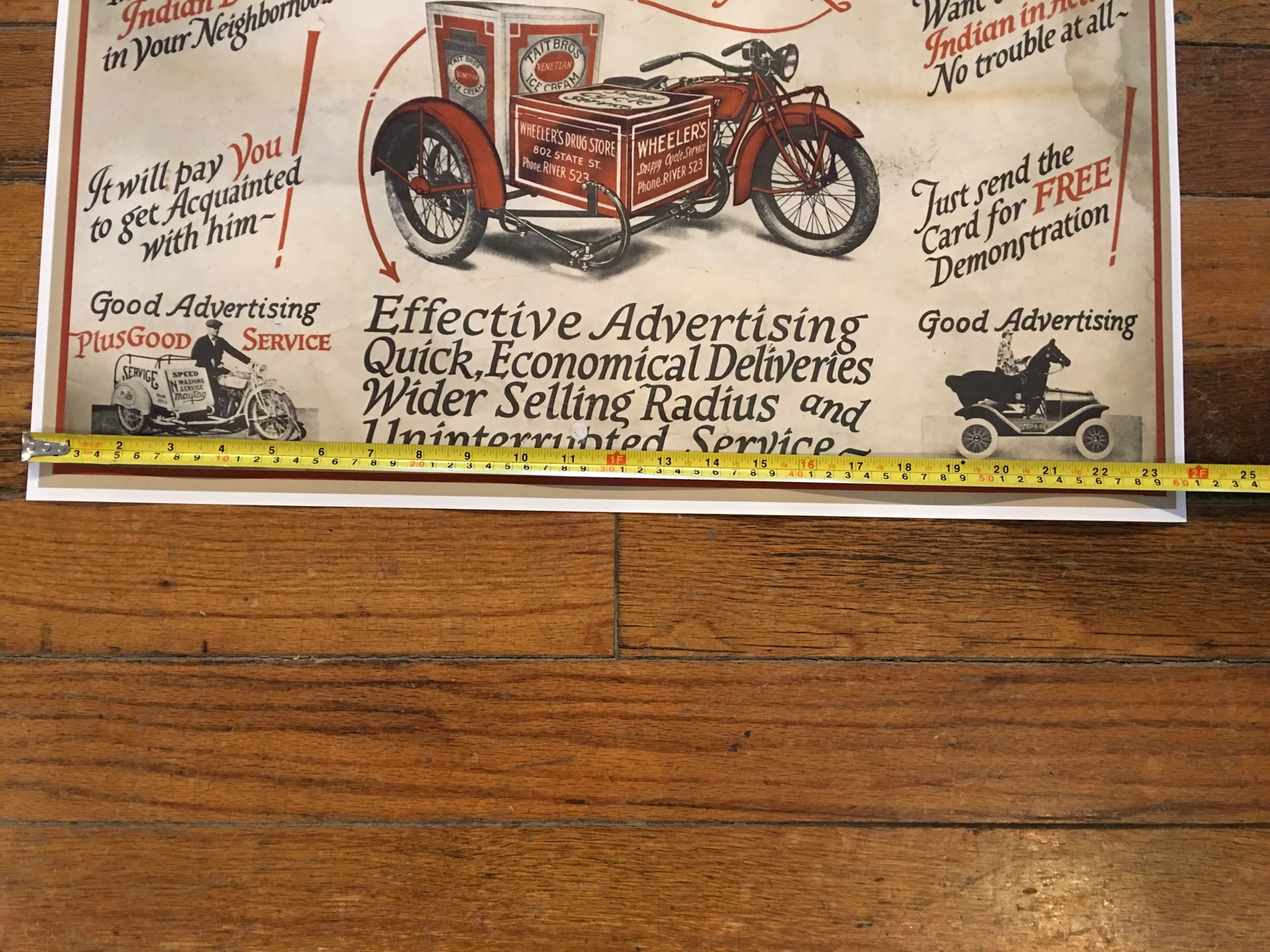 Vintage Replica Poster The Indian Service Car Chuck Myles Cardstock 24 ...