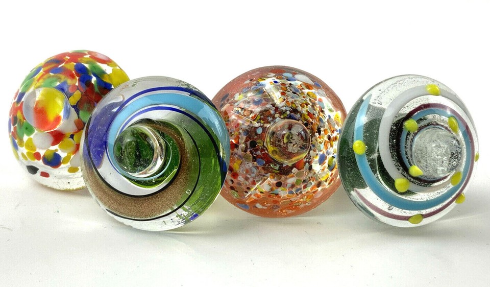 1 GLASS TOP (Random Design) Handmade Contemporary Spinning Spin Art ...