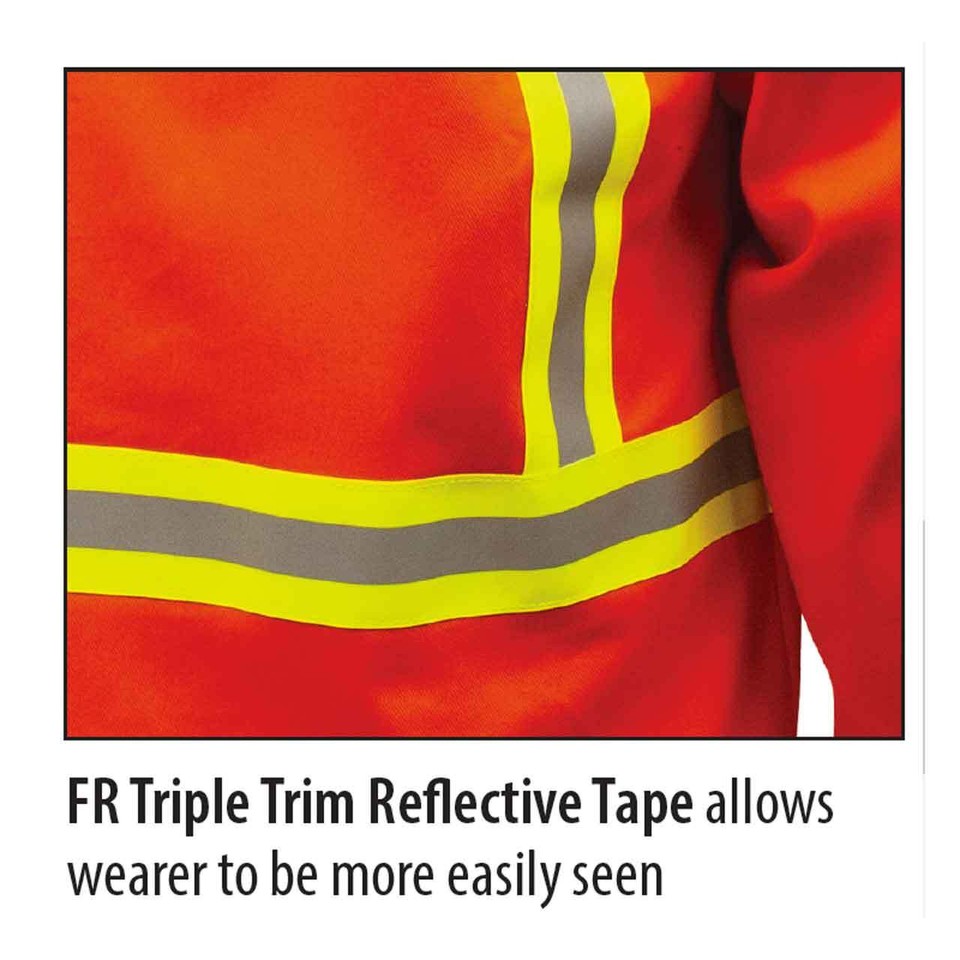 Black Stallion JF1010 Welding Jacket with FR Reflective Tape, Orange, X ...