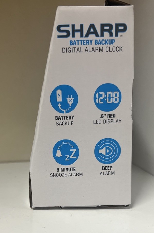 Vintage Sharp SPC085 Digital Alarm Clock w/ Battery Backup Electric ...