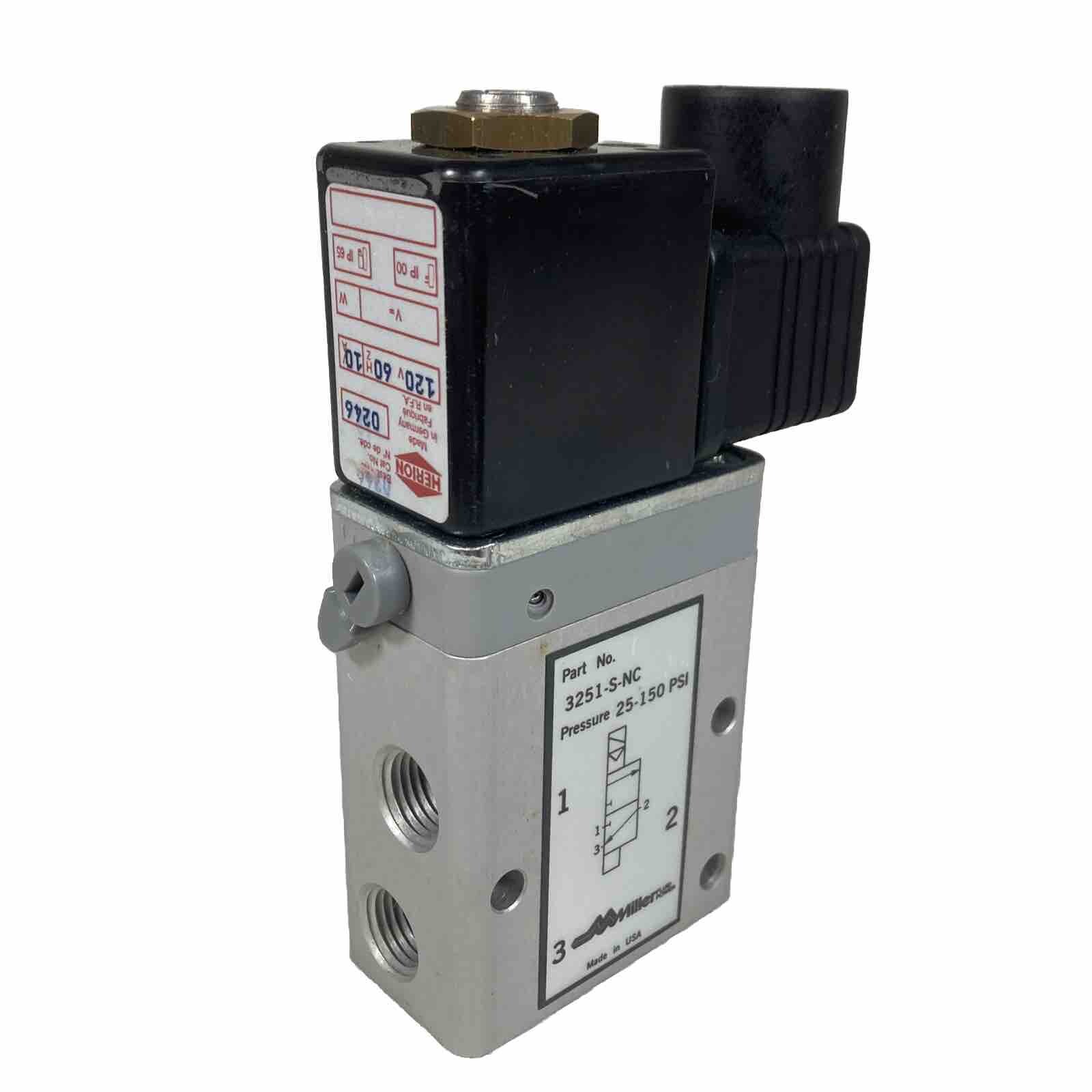 Miller Fluid Power 3251-S-NC, 25-150 psi with Herion 0246 (Brand New ...