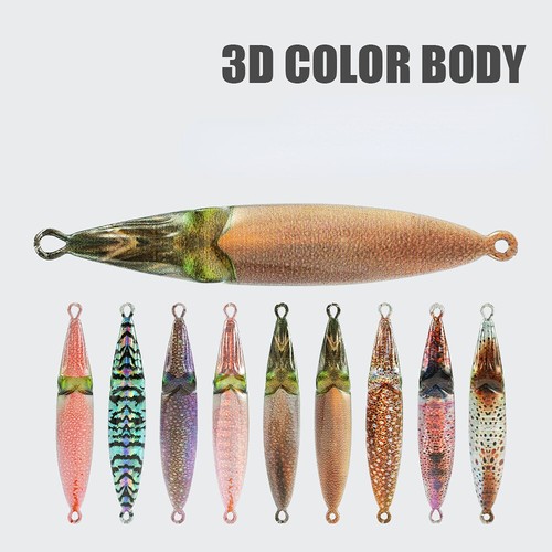 2PCS 66MM 21G Squid Metal Jig Long Cast Jigging Lure Saltwater Fishing ...