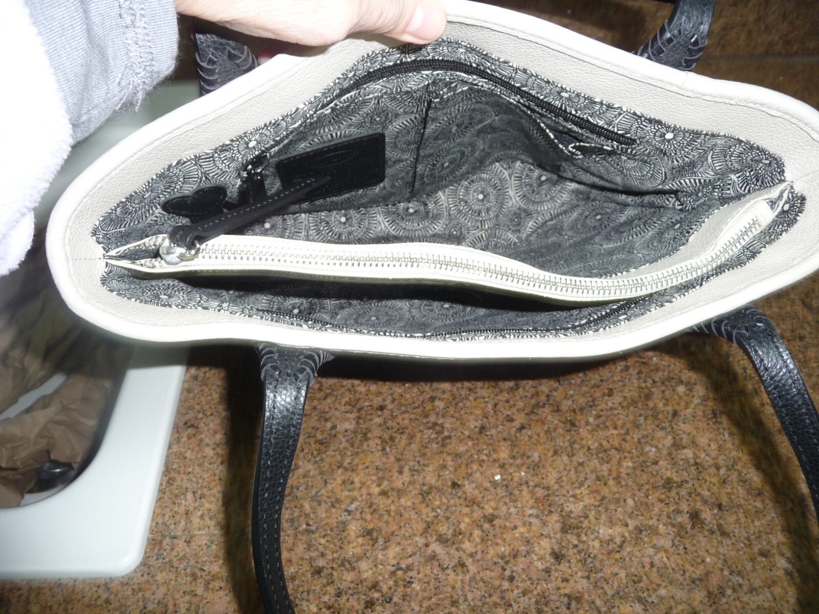 Brighton Julia Medallion Tote Bag -Black/White Ferrara Collection-Mint ...