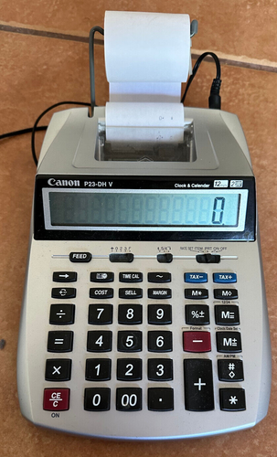 CANON P23-DH V PRINTING CALCULATOR CLOCK & CALENDAR VINTAGE | eBay
