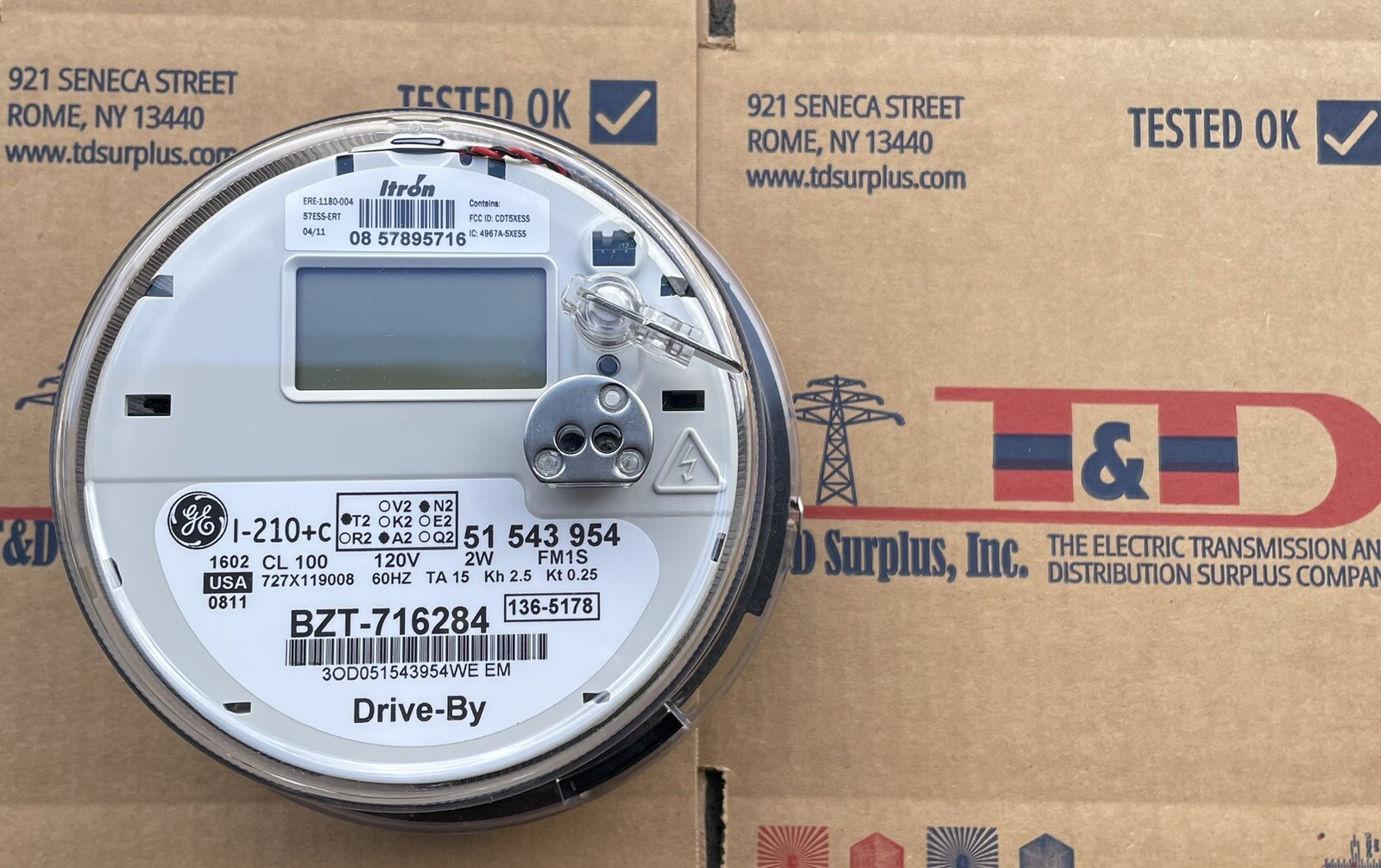 GENERAL ELECTRIC (GE) WATTHOUR METER (KWH), I-210+C, 120V, 100A, FM1S ...