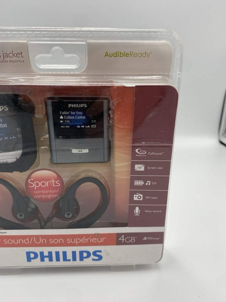 Philips GoGear Raga MP3 Player - 4G - Holds 900 Songs Music Gym Sealed ...