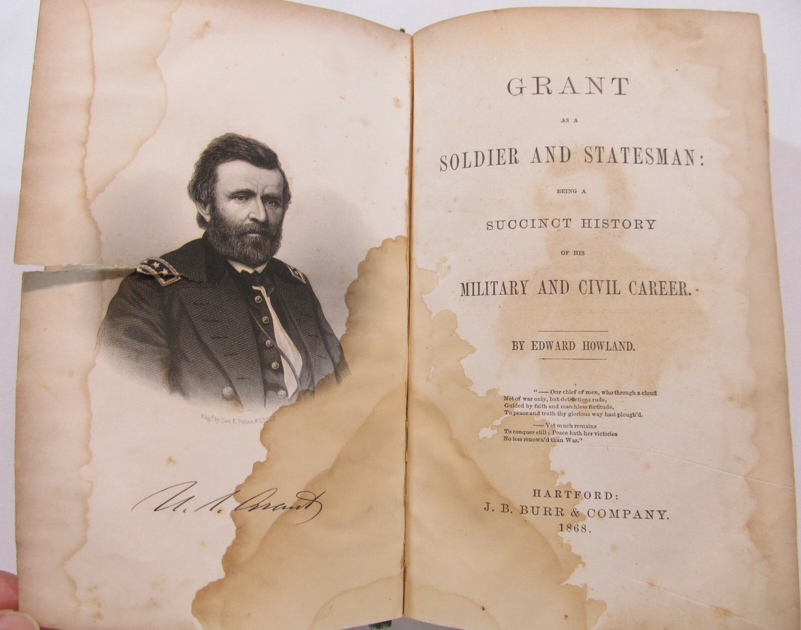 Grant as a Soldier and Statesman 1868 E. Howland Hardcover Book | eBay