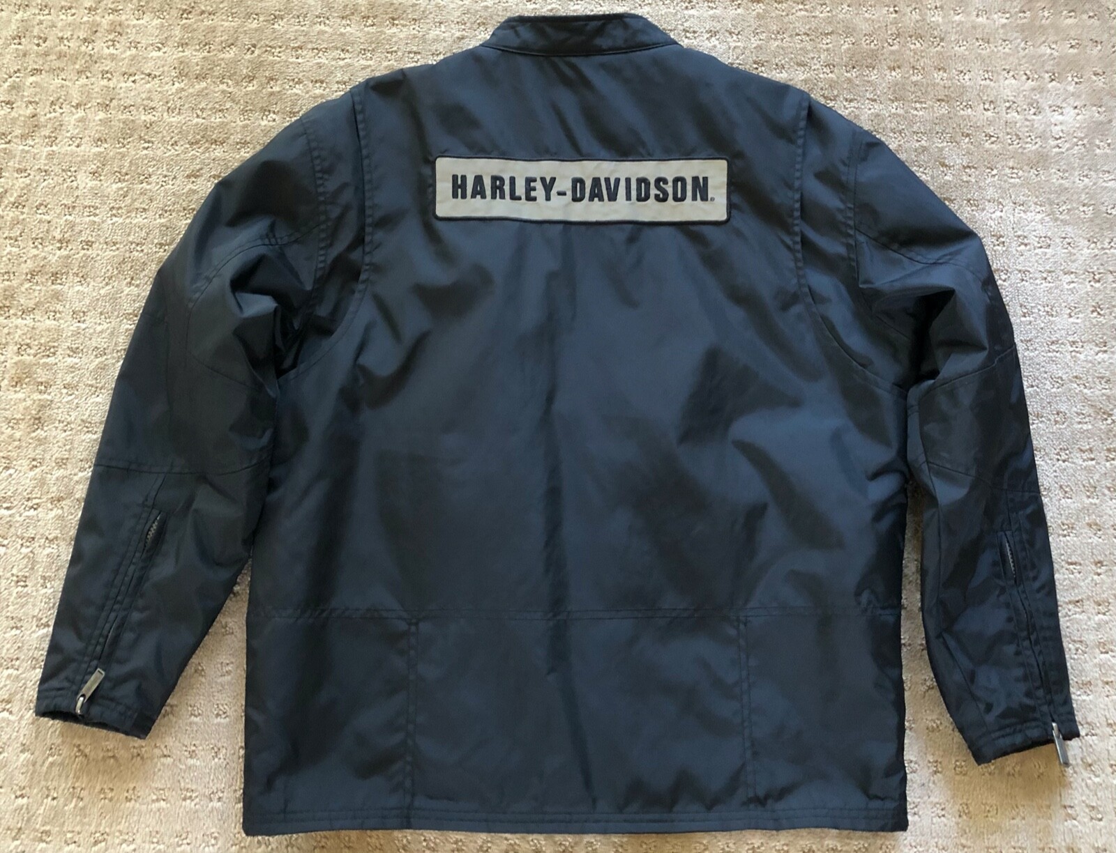 Harley-Davidson Nylon JACKET Grey Racing Stripes Wate… - Gem