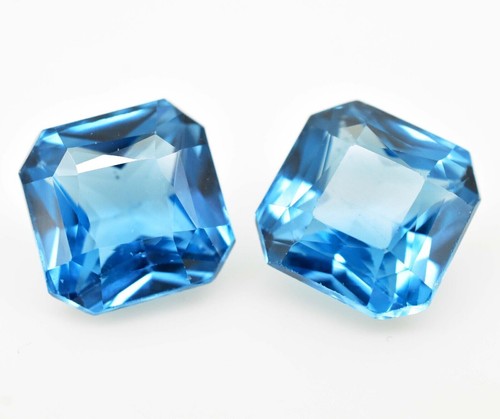 Saphir bleu de mer naturel de 18,70 ct, taille princesse, certifié IGL ...