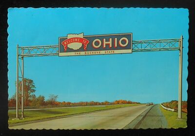 1960s Highway Sign Welcome to Ohio The Buckeye State Unknown Location ...