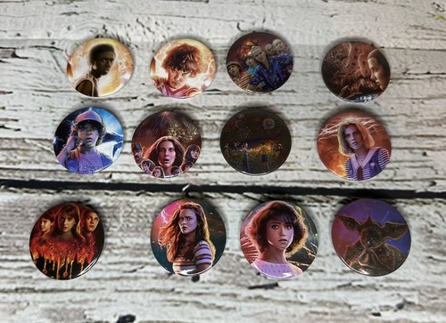 Stranger Things Set of Button Pins 12 Pack New | eBay