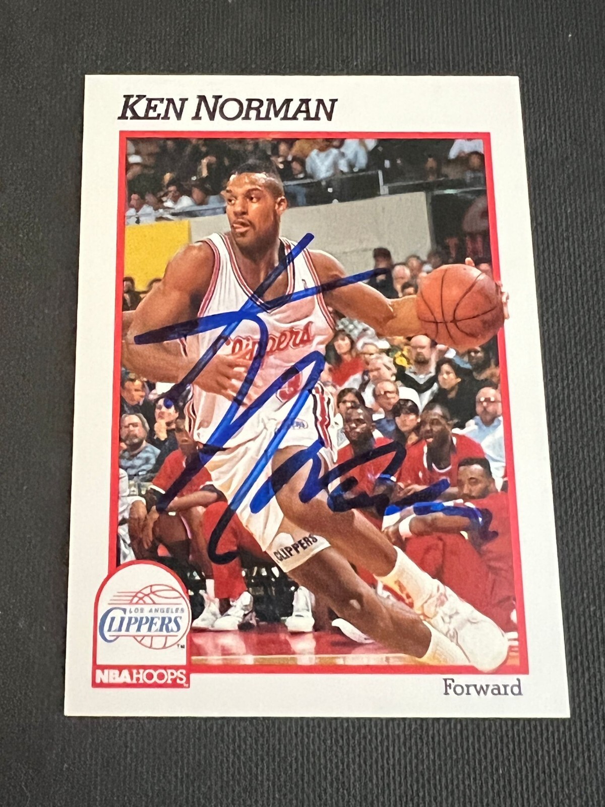 Ken Norman Signed 1991-92 NBA Hoops Card Auto Los Angeles Clippers ...