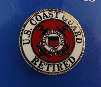 BRAND NEW Lapel Pin United States Coast Guard RETIRED Red & White ...