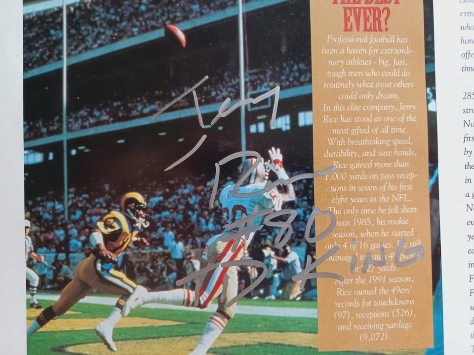 Jerry Rice, Leo Nomellini, Hugh McElhenny, Ronnie Lott Signed Page ...