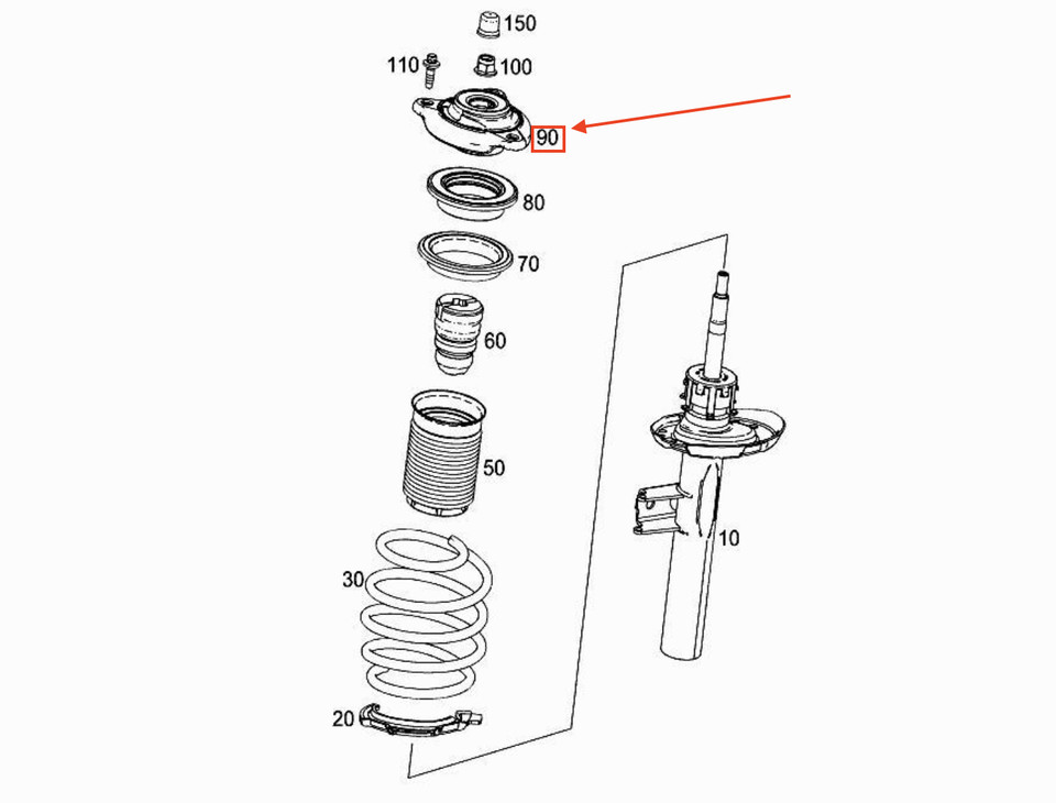 MERCEDES-BENZ A W177 FRONT SUSPENSION STRUT UPPER MOUNT A2473230020 | eBay