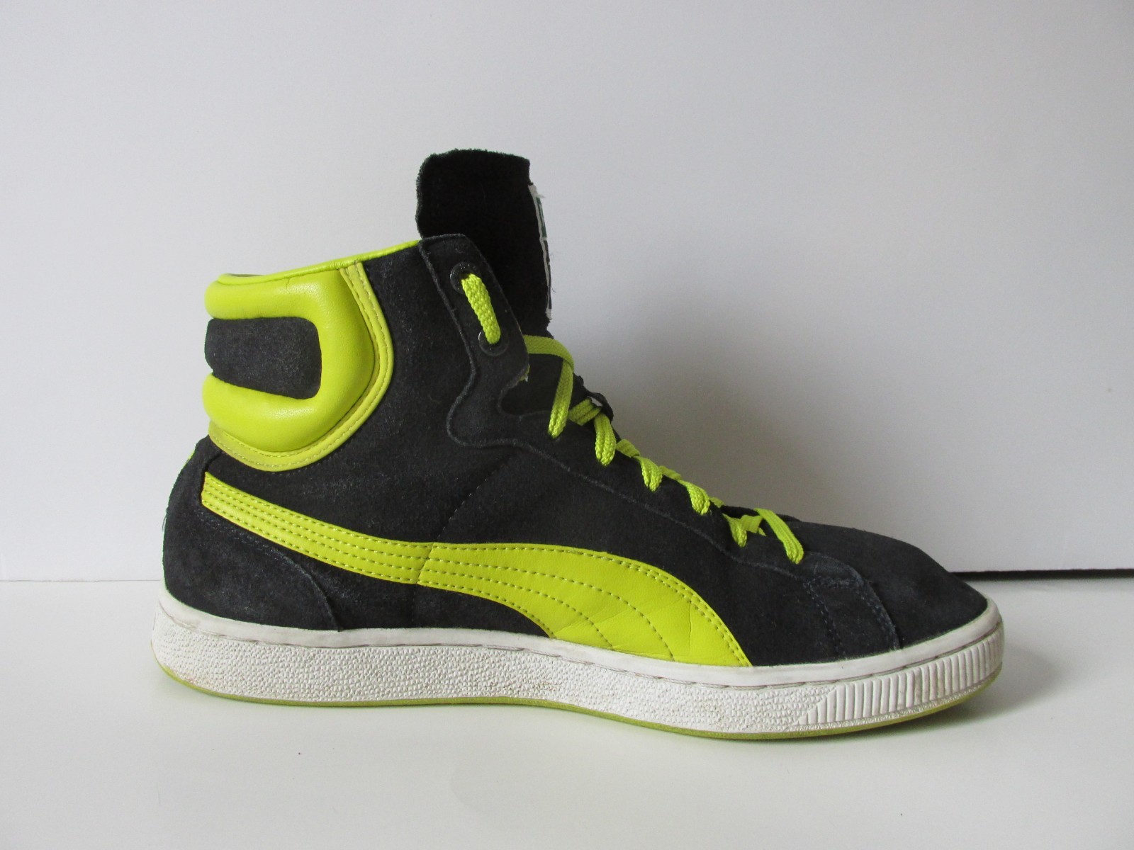 Puma First Round EX High Top Black Suede Green Men's US 9.5M UK 8.5M | eBay