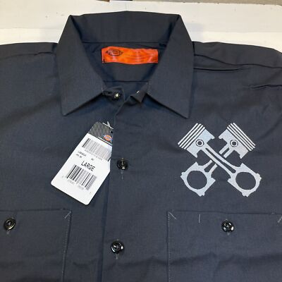 NEW NWT DICKIES GARAGE CAR HOT ROD MECHANIC RACING WORK SHIRT Mens L ...