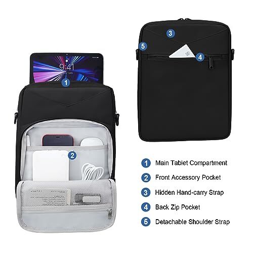 911 Inch Tablet Carrying Case With Shoulder Strap Padded Sleeve Bag For ...