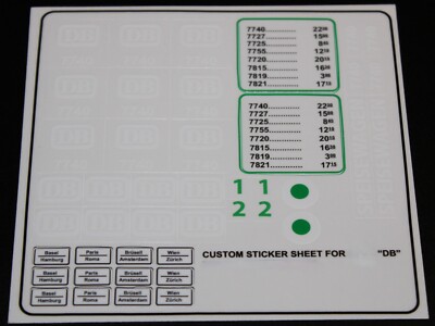 Ersatz Custom Aufkleber für 7740 Replacement Sticker Sheet | eBay