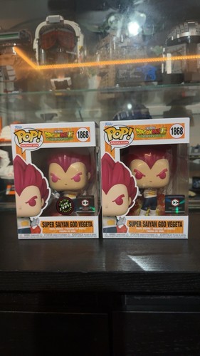 Funko Pop DBSB: Super Saiyan God Vegeta #1868 Chase/Common Bundle MINT ...