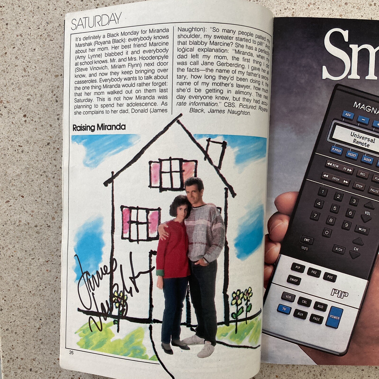 Blythe Danner Jerry Stiller + Signed TV Guide Fall Preview 1988 Label ...