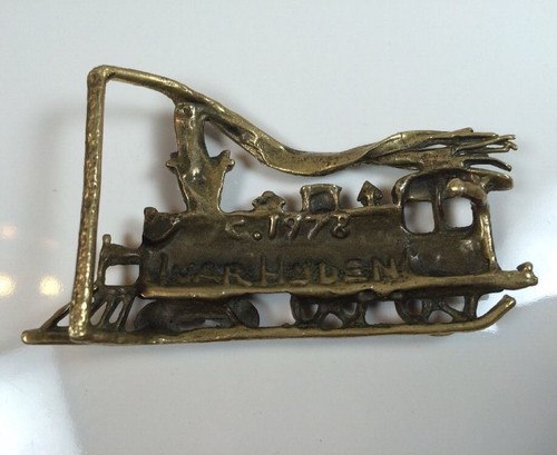 Rare Ivar Hyden Steam Train Engine Locomotor Brass Belt Buckle Artist ...