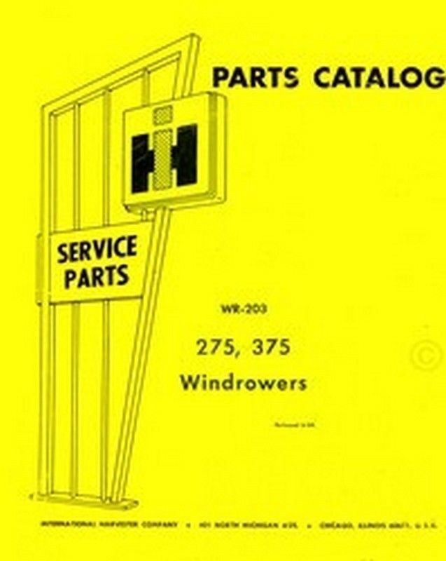 International 275 and 375 Windrower Parts Catalog Manual WR-203 | eBay