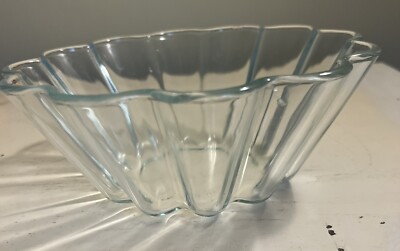 VTG Pyrex Fluted Bowl Clear Fluted Trifle Soufflé Pie Pudding Dish 8 ...