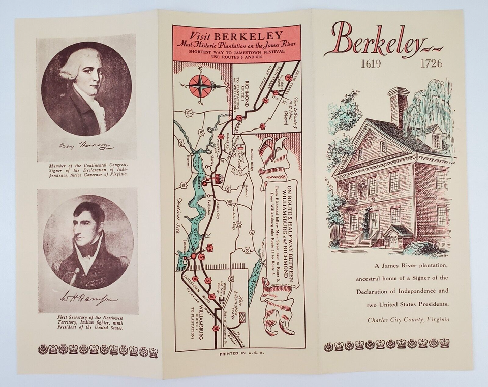 1980s Berkeley Plantation Charles City VA Harrison James Vtg Travel ...