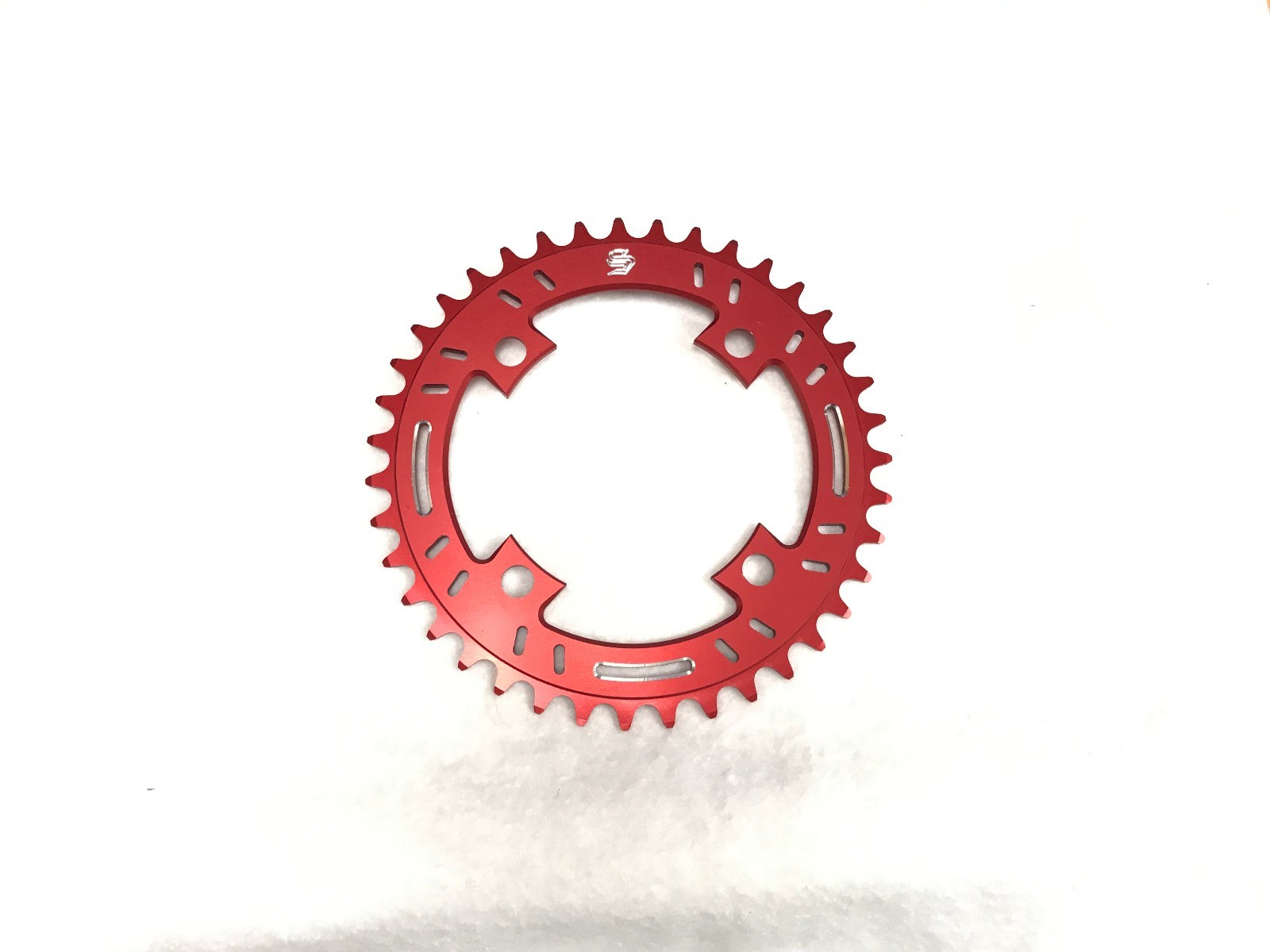 Snap BMX Products S4 104mm 4 bolt Chainring - 38t Red | eBay