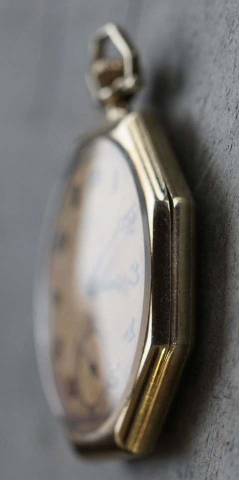 Vintage GRUEN VeriThin Mechanical Pocket Watch, Octagon Shape, Gold ...