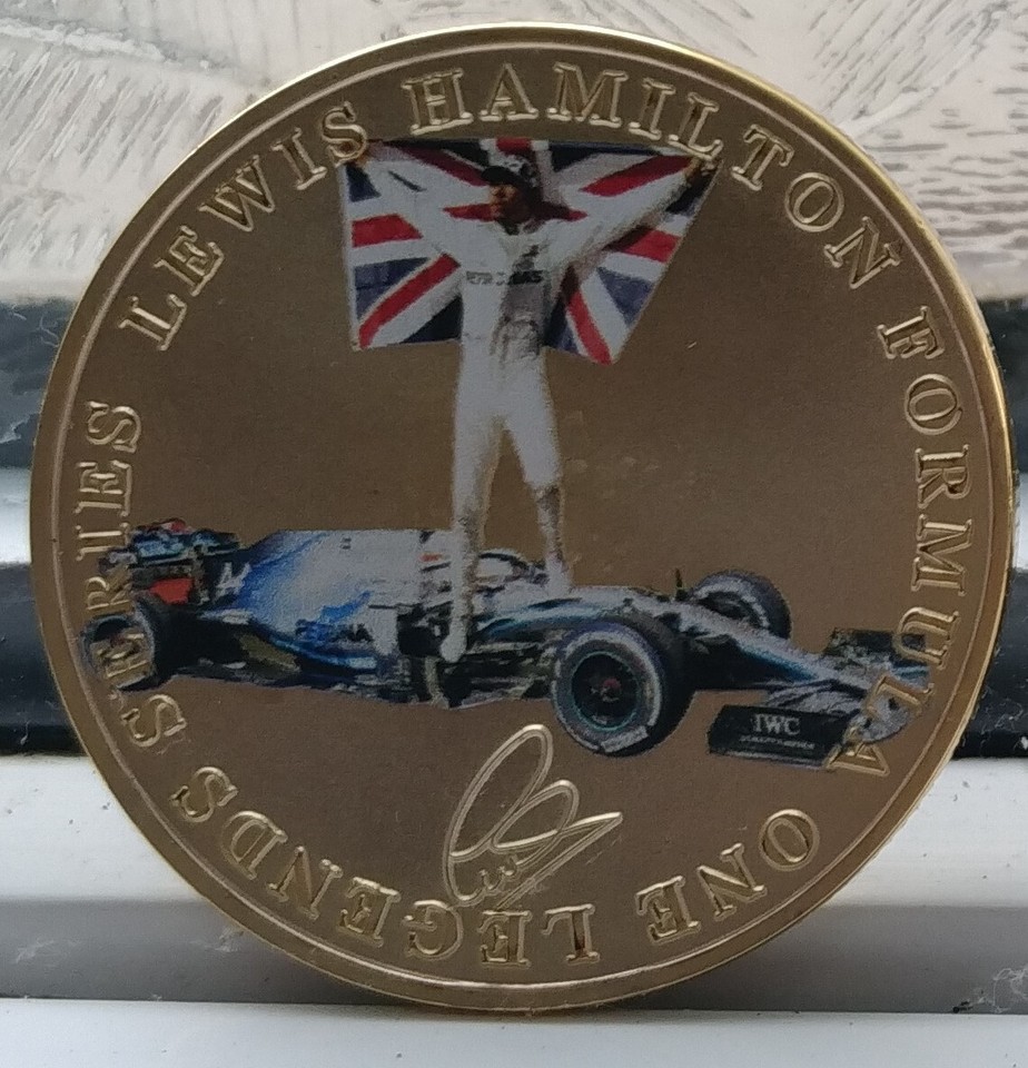 Ayrton Senna Lewis Hamilton Gold Coin F1 Signed Ferrari GP Monaco Old ...