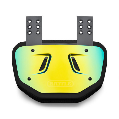 Battle Sports Gold Blue "Prism" Chrome Football Back Plate - Adult ...